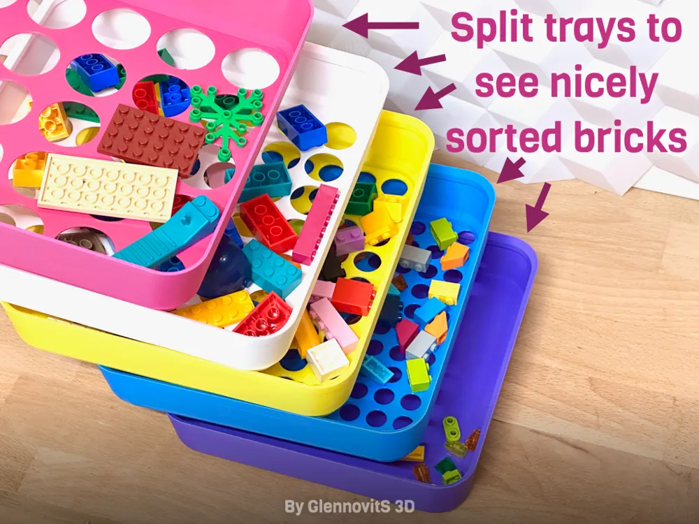Brick Sorting Tray - stackable compact organizer by GlennovitS 3D - MakerWorld