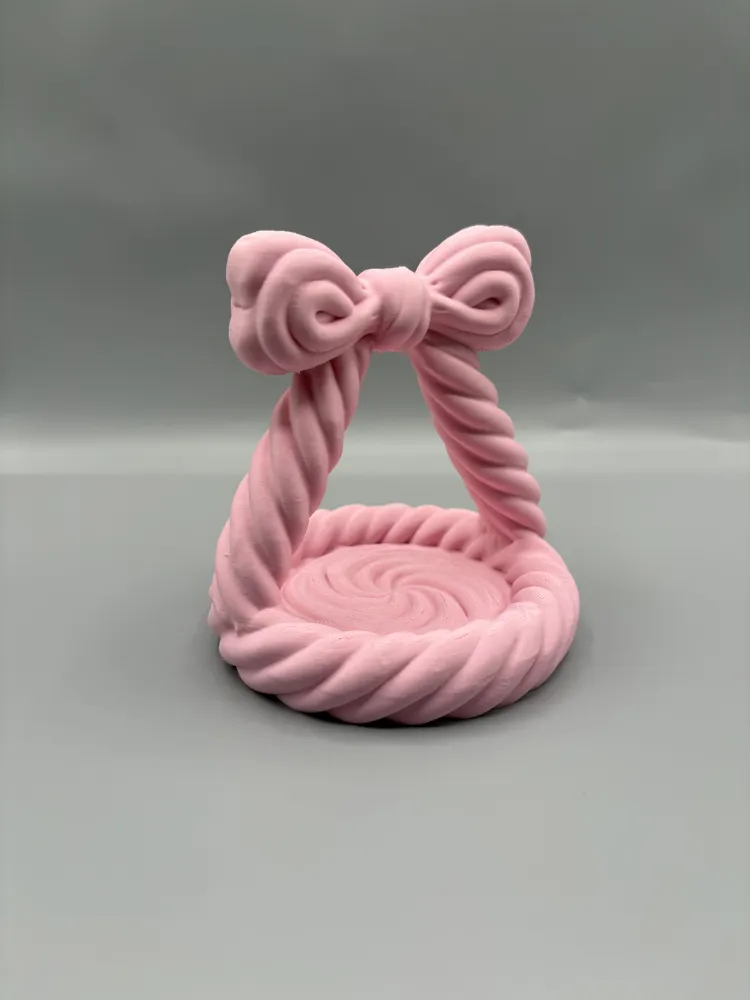 Coquette Bow Jewelry Tray - Twisted Rope Catchall - Free 3D Print Model ...