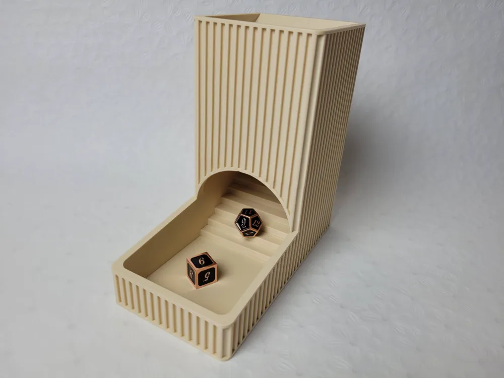 Minimalist Japandi Dice Tower - Free 3D Print Model - MakerWorld