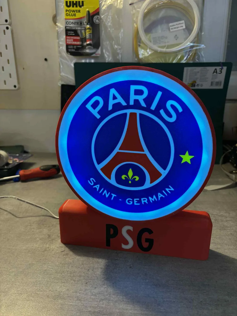 PSG lamp with its star by tanguy MakerWorld: Download Free 3D Models