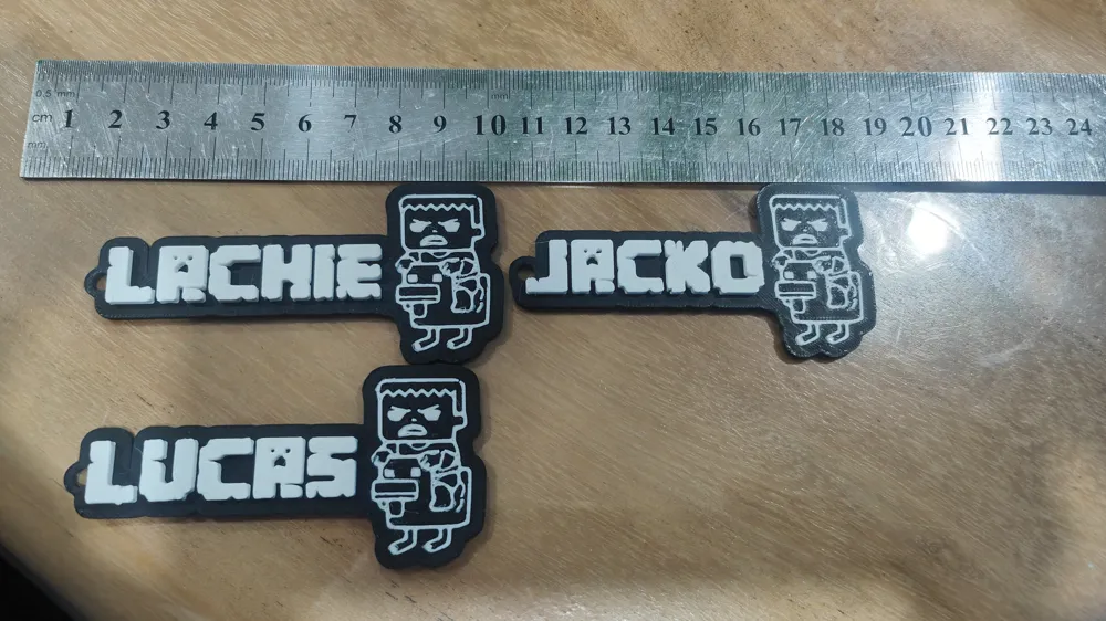 Custom Minecraft Name Keychain With Icons - Free 3D Print Model ...