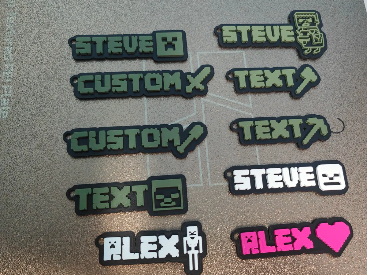 Custom Minecraft Name Keychain With Icons - Free 3D Print Model ...