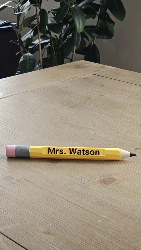 Giant Pencil Name Plate - Free 3D Print Model - MakerWorld