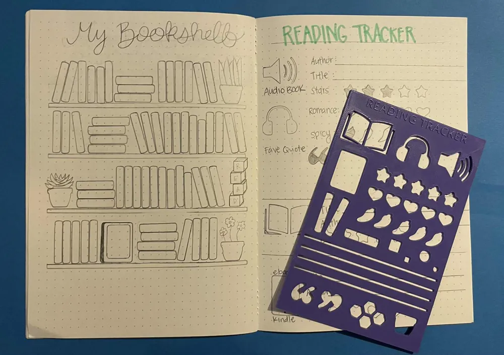 Reading/Book Tracker BuJo Stencil - Free 3D Print Model - MakerWorld