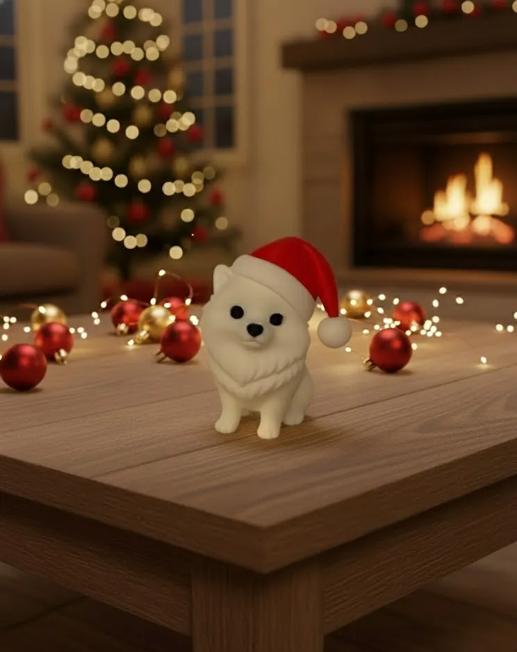 Cute Christmas Dog - Christmas Hat by Dunki MakerWorld: Download Free ...