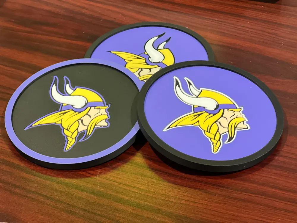 Minnesota Vikings Coaster - Free 3D Print Model - MakerWorld