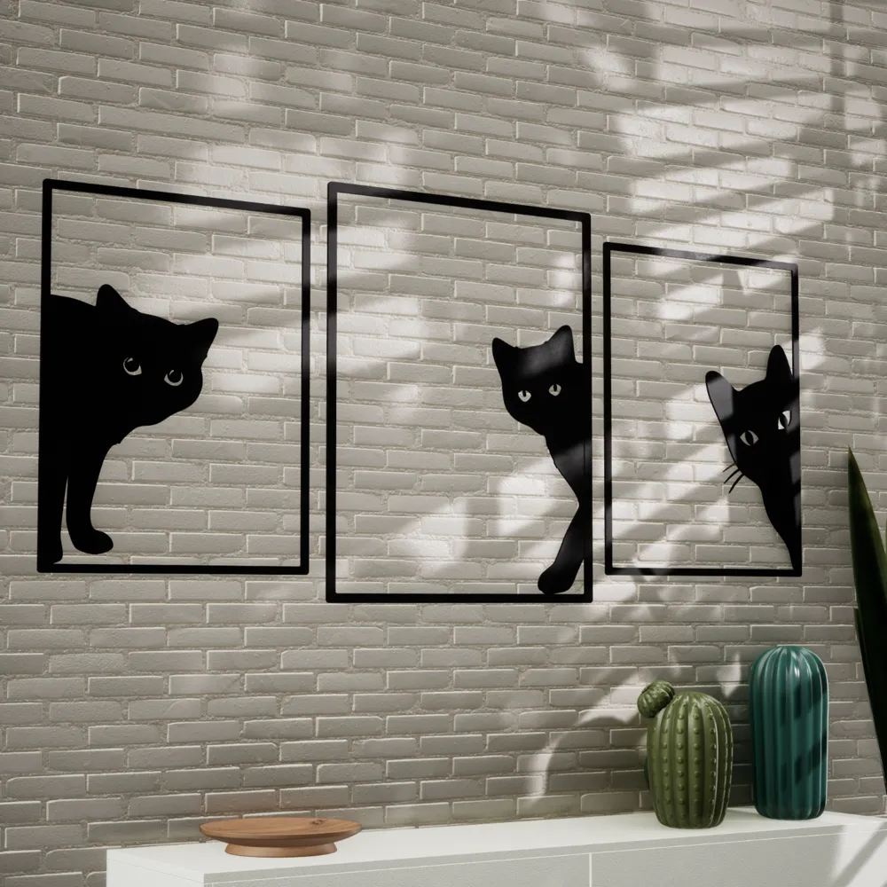 Cat Peeking Cute Wall Decoration by mateibocancios - MakerWorld