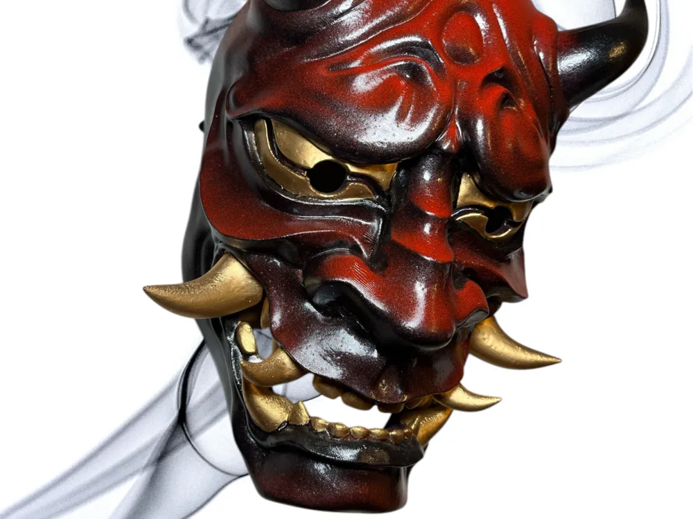 Samurai Oni Mask – Full Face 3D Printable Design by Frankly Everything ...