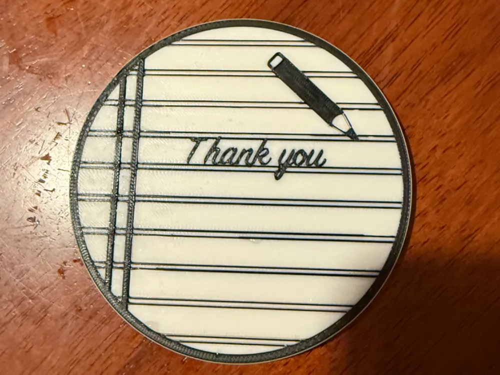 Customizable Lined Paper Coaster With Message - Free 3D Print Model ...