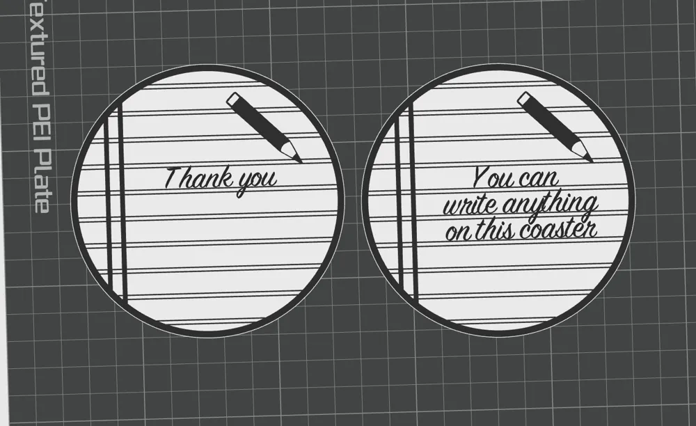 Customizable Lined Paper Coaster With Message - Free 3D Print Model ...