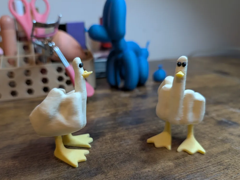 Duck You! Middle finger duck desk ornament - Free 3D Print Model ...