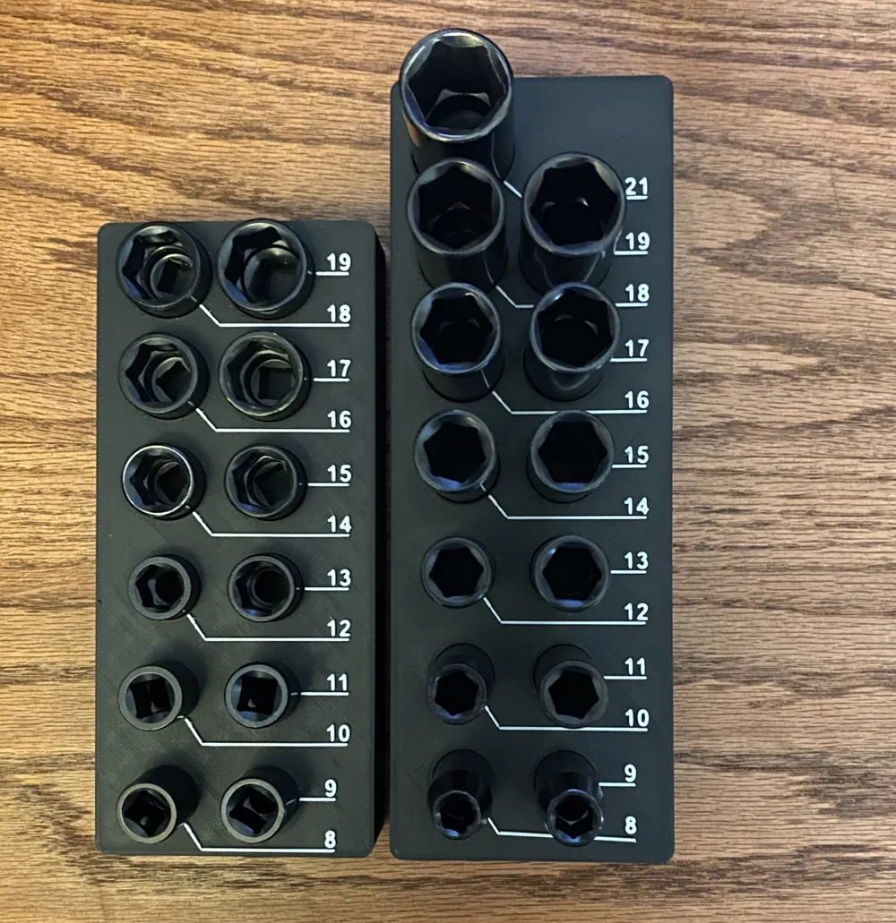 (6 set variations) 3/8"dr Impact Metric Socket holders, Gridfinity by MottN. - MakerWorld