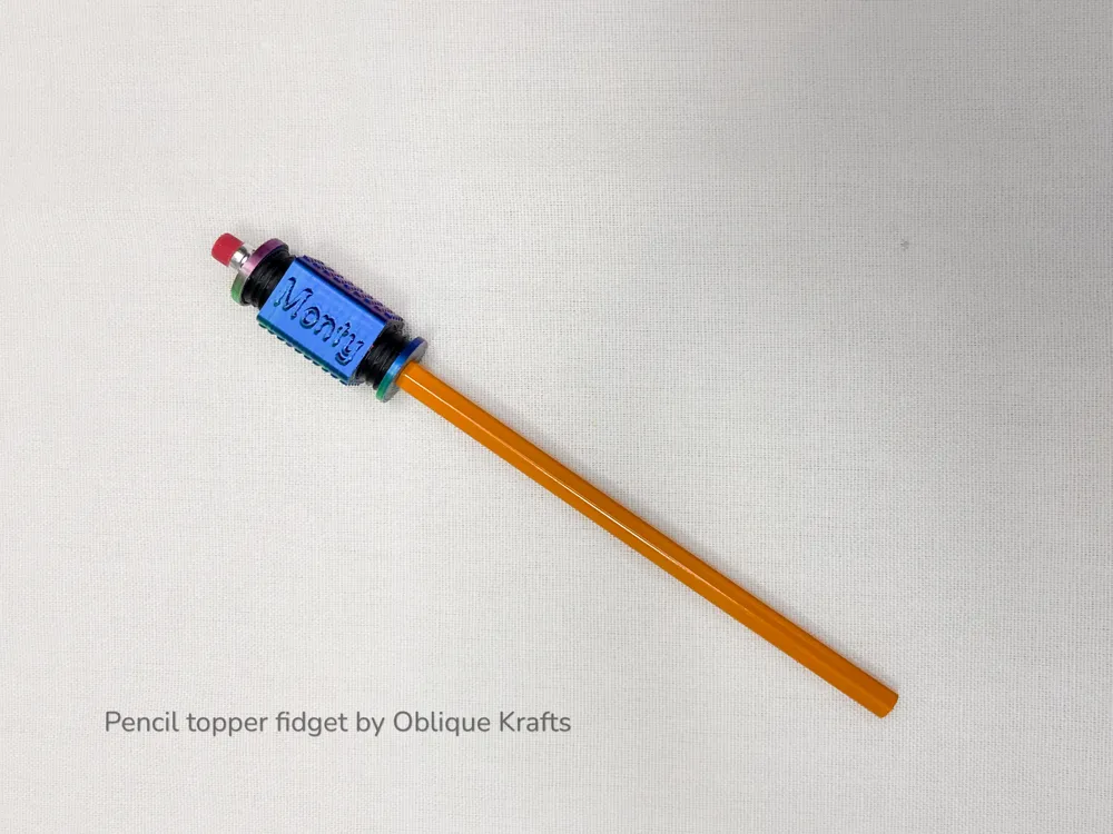 Pencil topper threaded fidget - Free 3D Print Model - MakerWorld