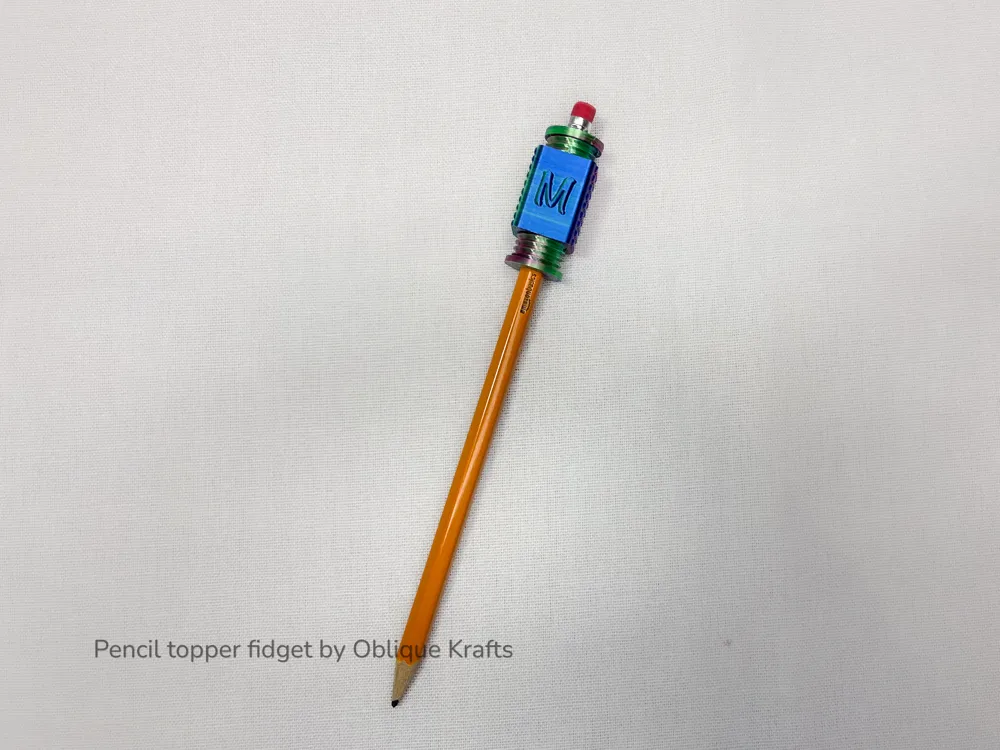 Pencil topper threaded fidget - Free 3D Print Model - MakerWorld