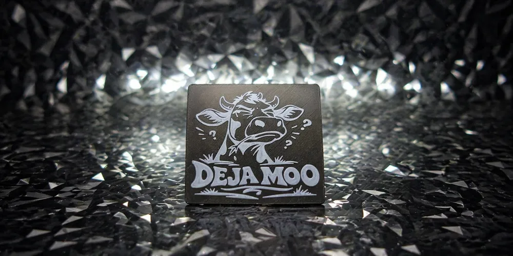 DejaMoo cow funny sign warning sign 1 hour fast - Free 3D Print Model ...