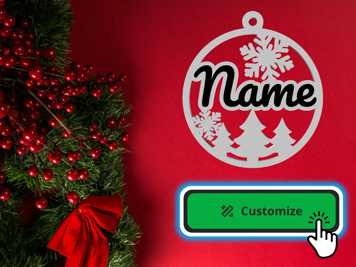 Christmas Name Ornament - Customizable - Free 3D Print Model - MakerWorld