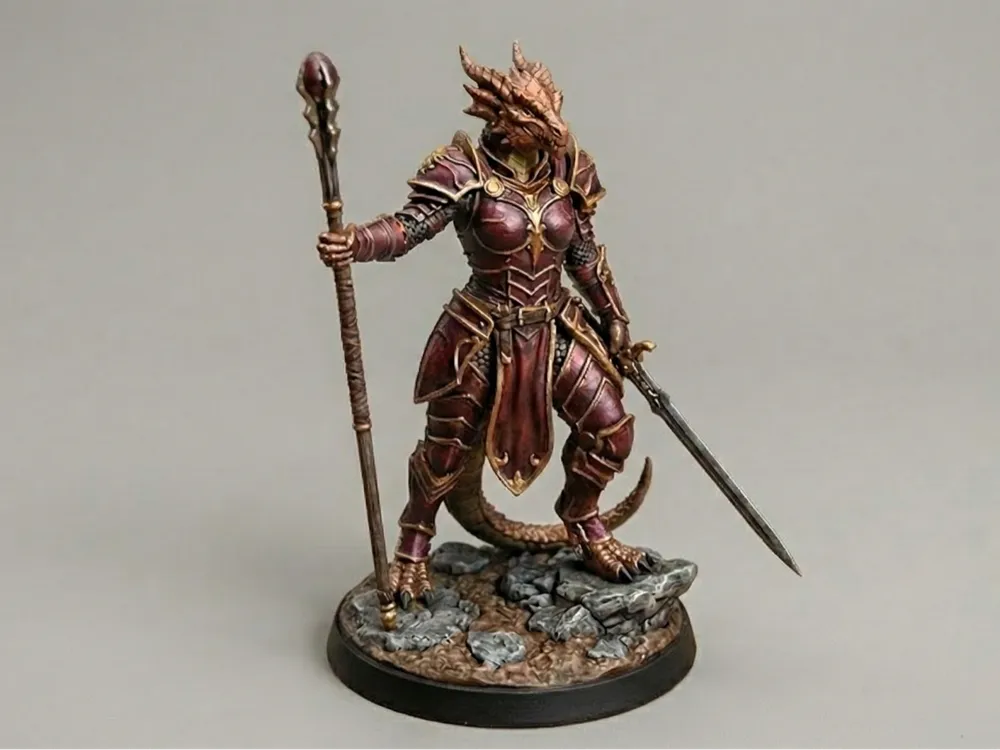 Dragonborn Queen miniature - Free 3D Print Model - MakerWorld