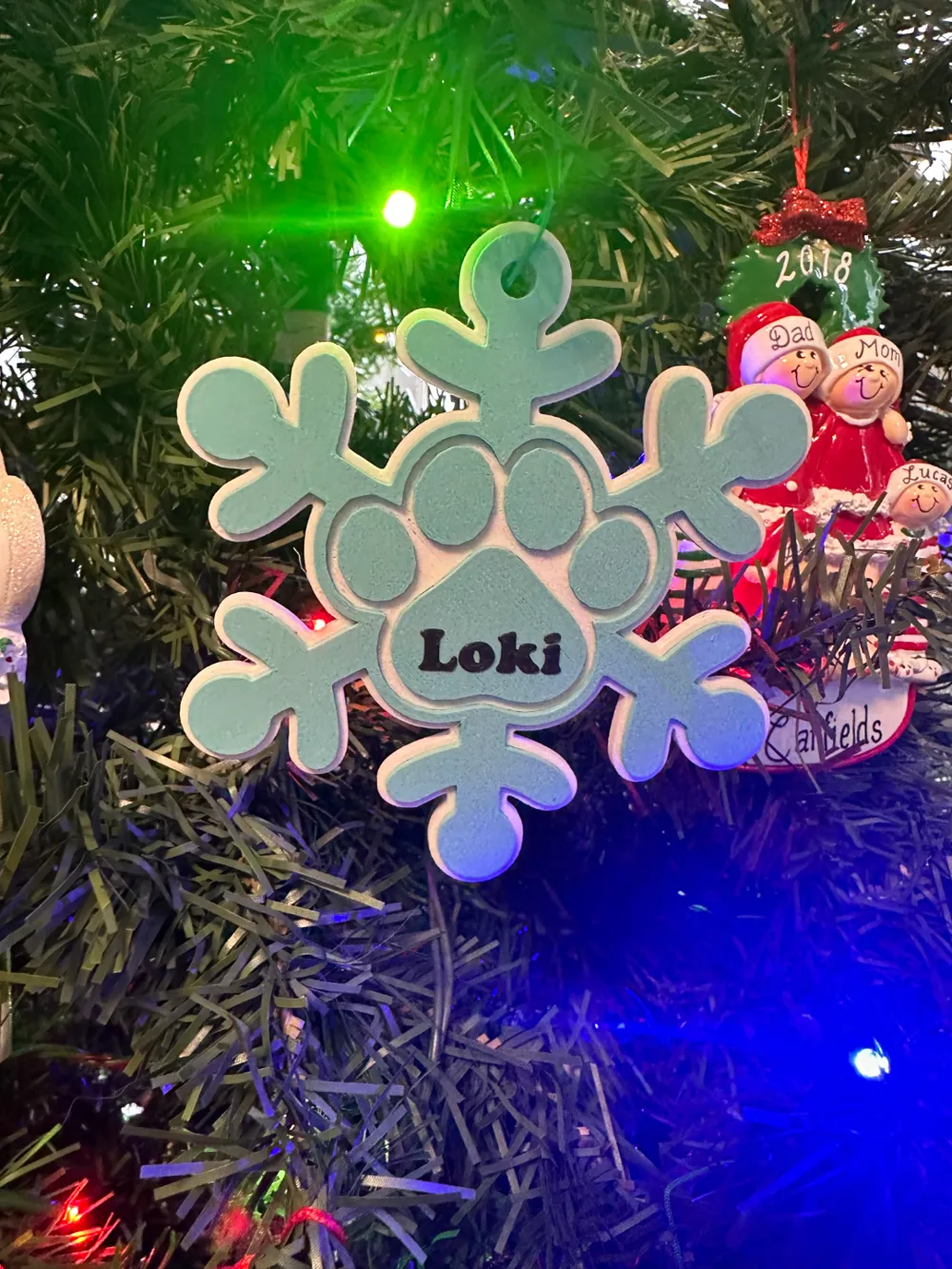 Customizable Paw Print Snowflake Ornament Keychain by BBN GRAFX ...