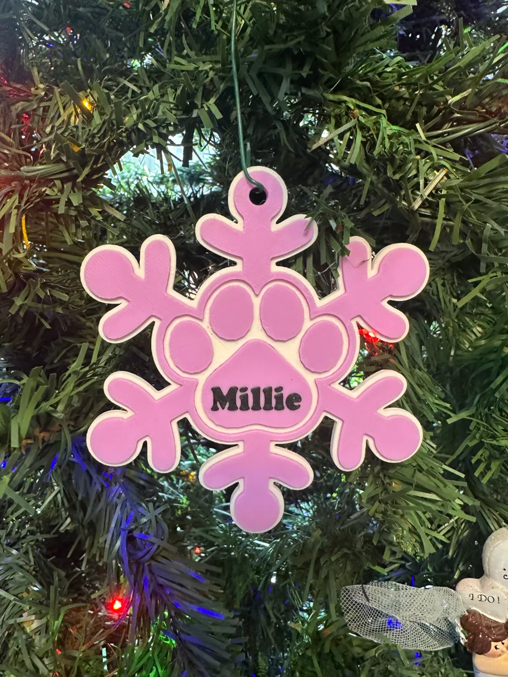 Customizable Paw Print Snowflake Ornament Keychain by BBN GRAFX ...