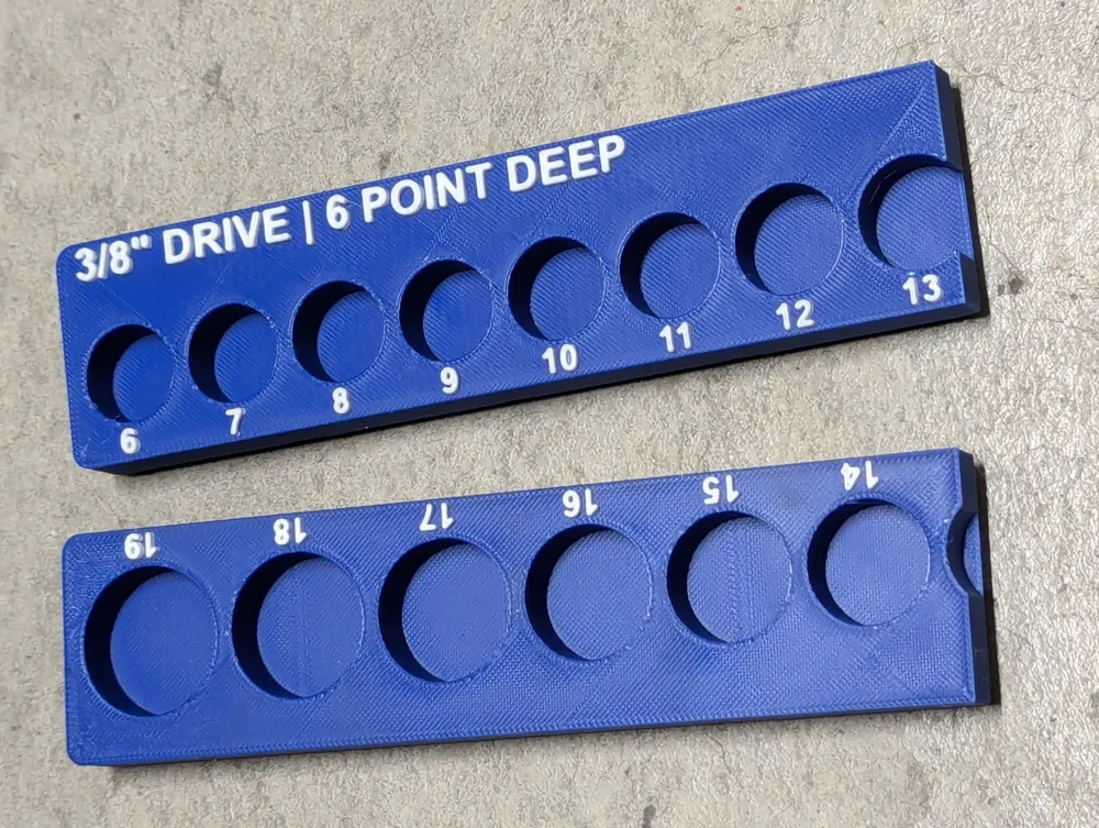 Gridfinity 3/8" Drive Metric Socket Holders by MohawkMiniFig MakerWorld: Download Free 3D Models