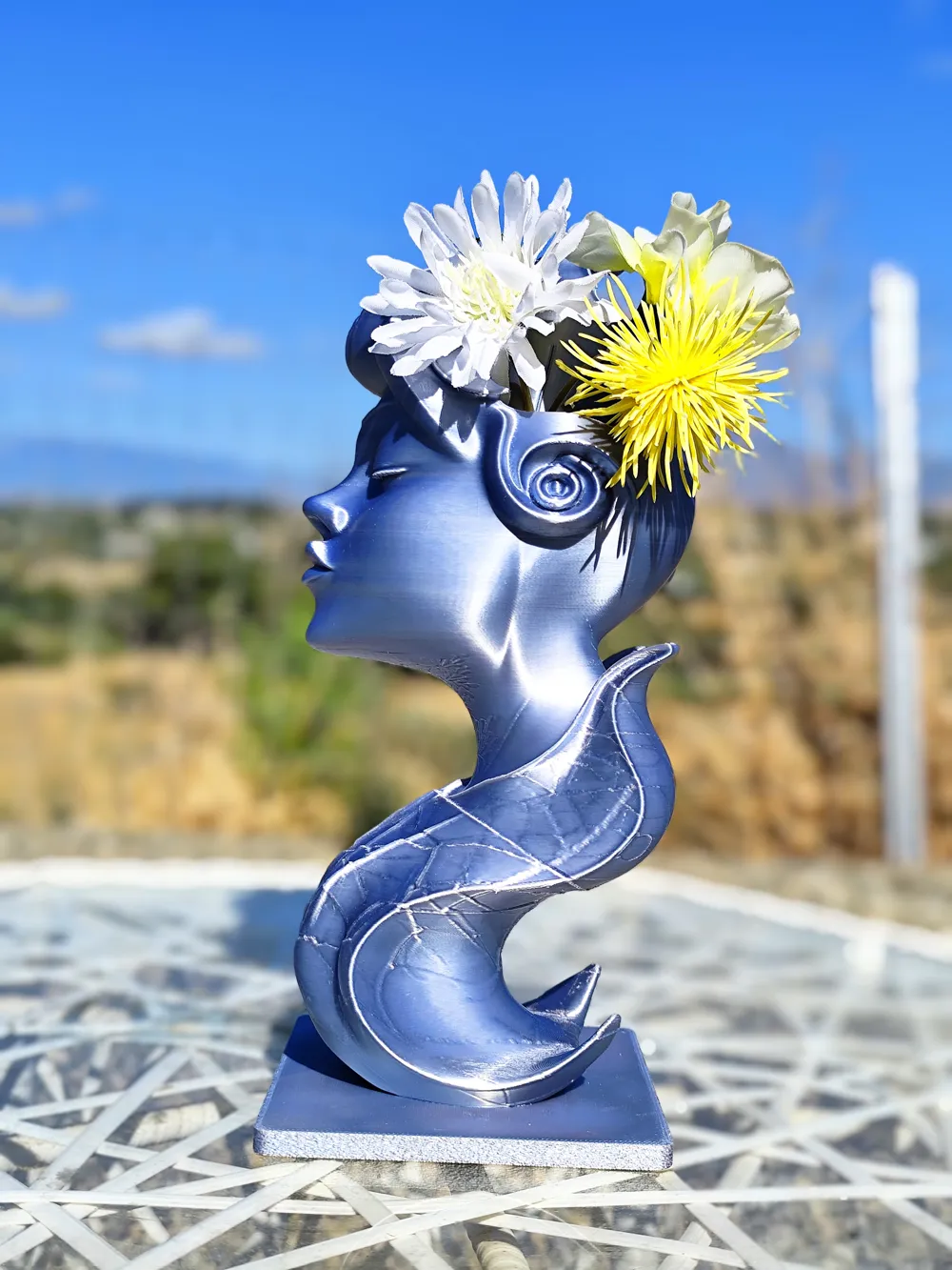 Swirl Hair Female Bust Vase - Free 3D Print Model - MakerWorld