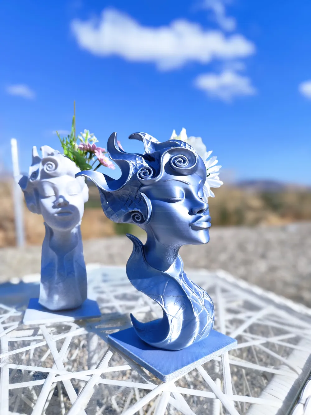 Swirl Hair Female Bust Vase - Free 3D Print Model - MakerWorld