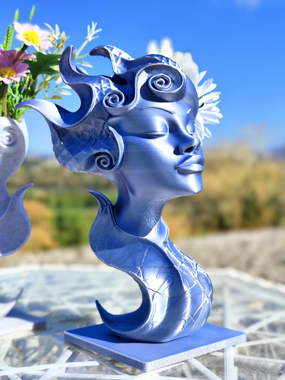 Swirl Hair Female Bust Vase - Free 3D Print Model - MakerWorld