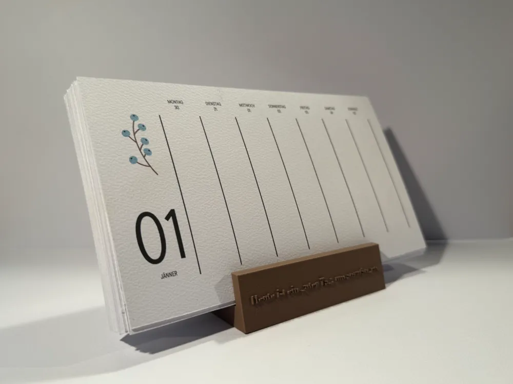 Desk Calendar Stand/Paper by elija - MakerWorld