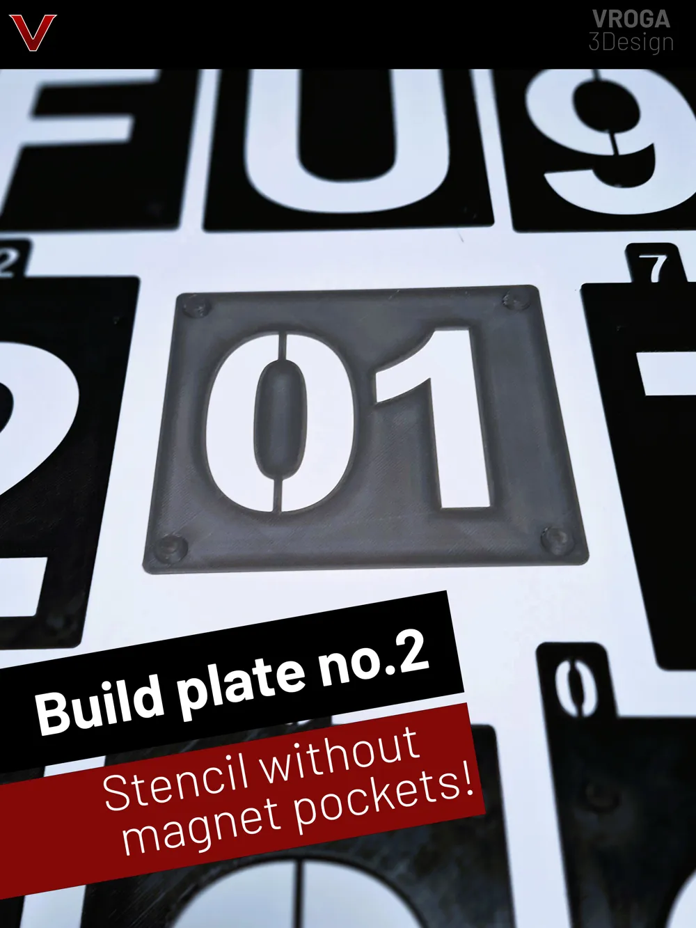 "01" magnetic painting stencil - Arial Bold 7cm - Free 3D Print Model ...
