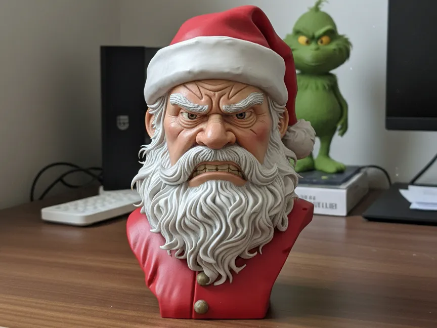 Angry Santa Chief Bust - Free 3D Print Model - MakerWorld