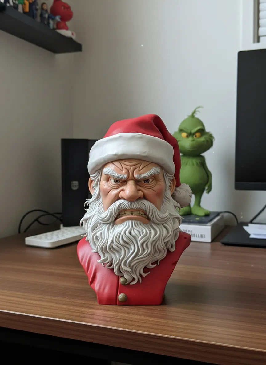 Angry Santa Chief Bust - Free 3D Print Model - MakerWorld