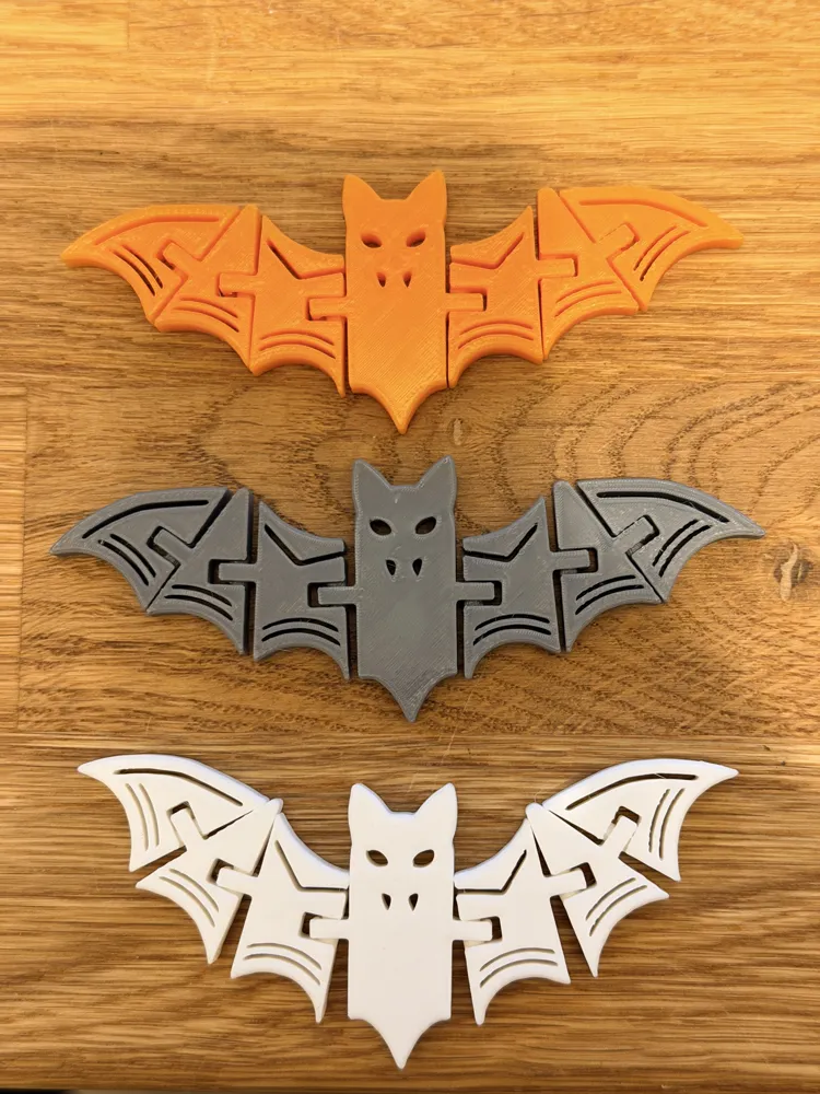 Halloween Flexi Bat - Articulated Cute Bat - Free 3D Print Model ...