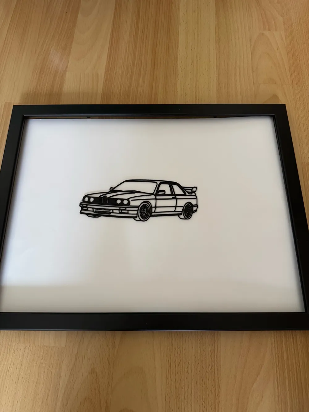 BMW E30 M3 Line Art Silhouette - Free 3D Print Model - MakerWorld