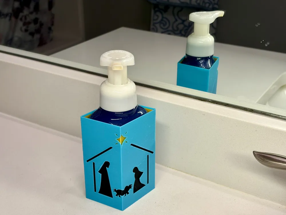 Nativity Sleeve for Hand Soap Dispenser - Free 3D Print Model - MakerWorld