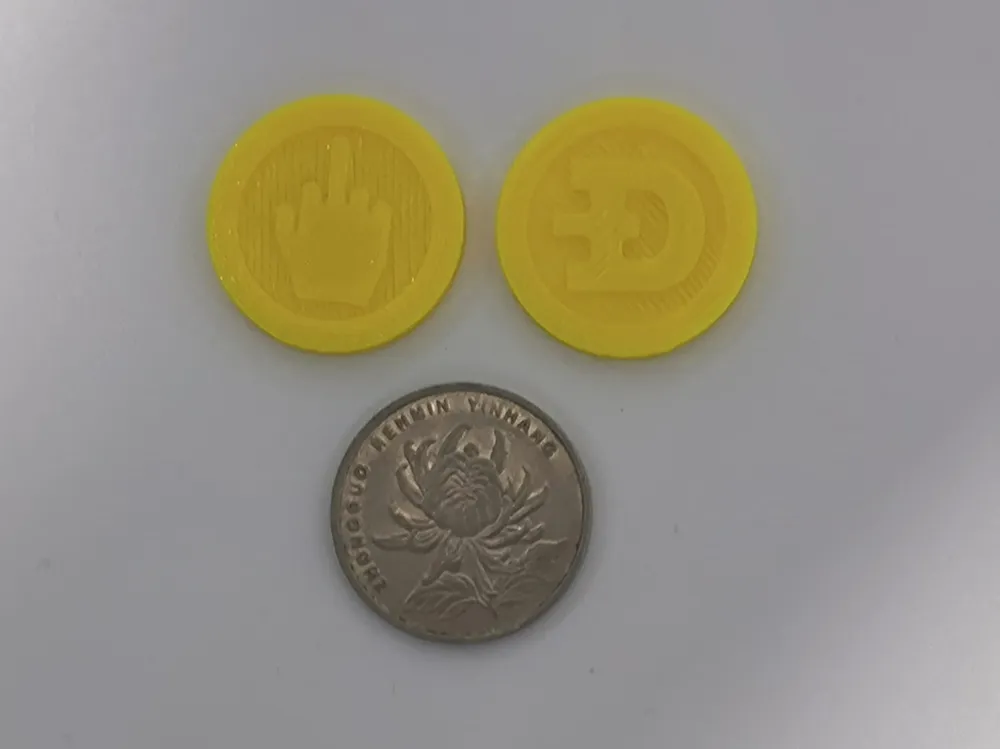 Dogecoin Toy Coin Chip Coin Middle Finger by LuckyEru - MakerWorld