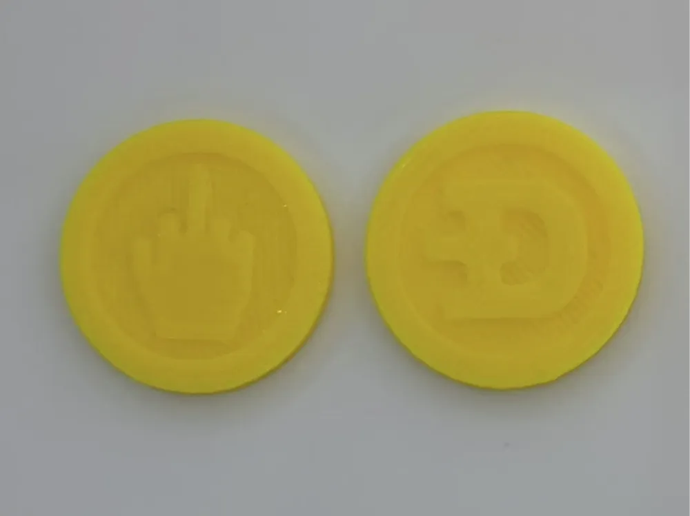 Dogecoin Toy Coin Chip Coin Middle Finger by LuckyEru - MakerWorld
