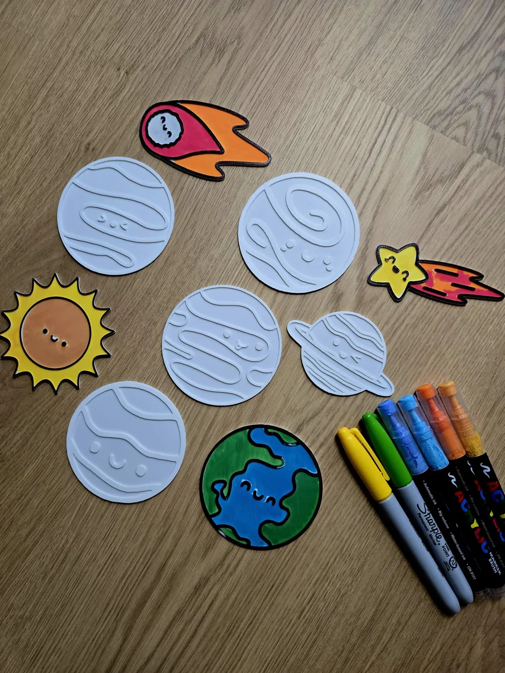 Cute Planet Stars Space DIY Coloring Craft NO AMS by Merilno3D ...