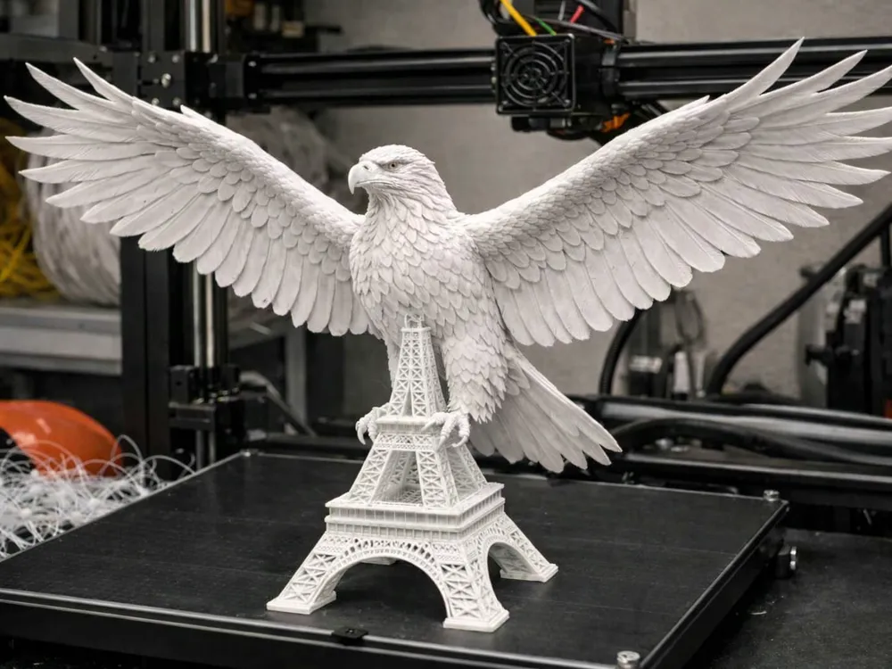 eagle on the Eiffel Tower - Free 3D Print Model - MakerWorld