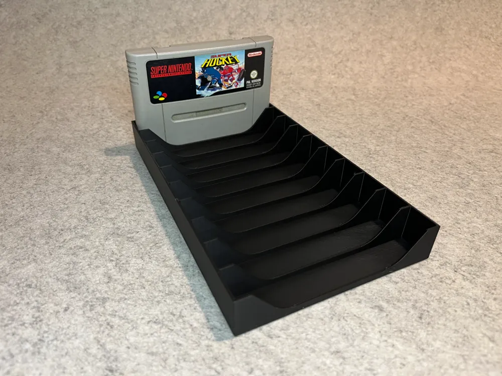Games stand for SNES Super Nintendo cartridges by design3d MakerWorld ...