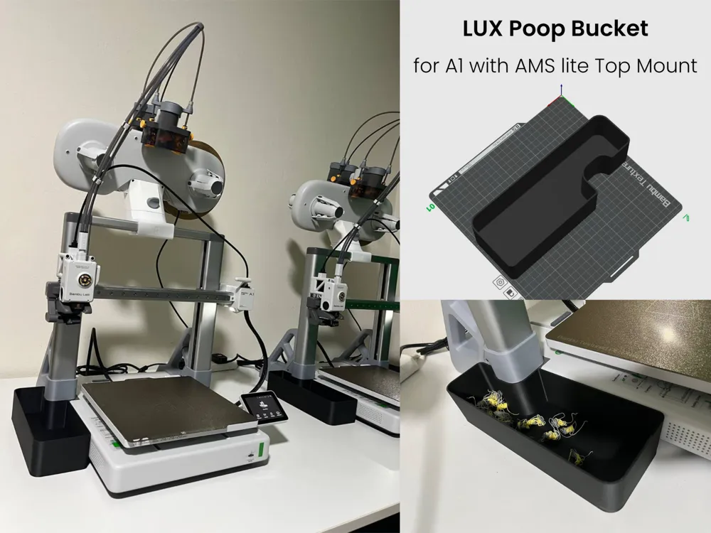 LUX Poop Bucket for A1 with AMS Lite Top Mount by Akbar - MakerWorld