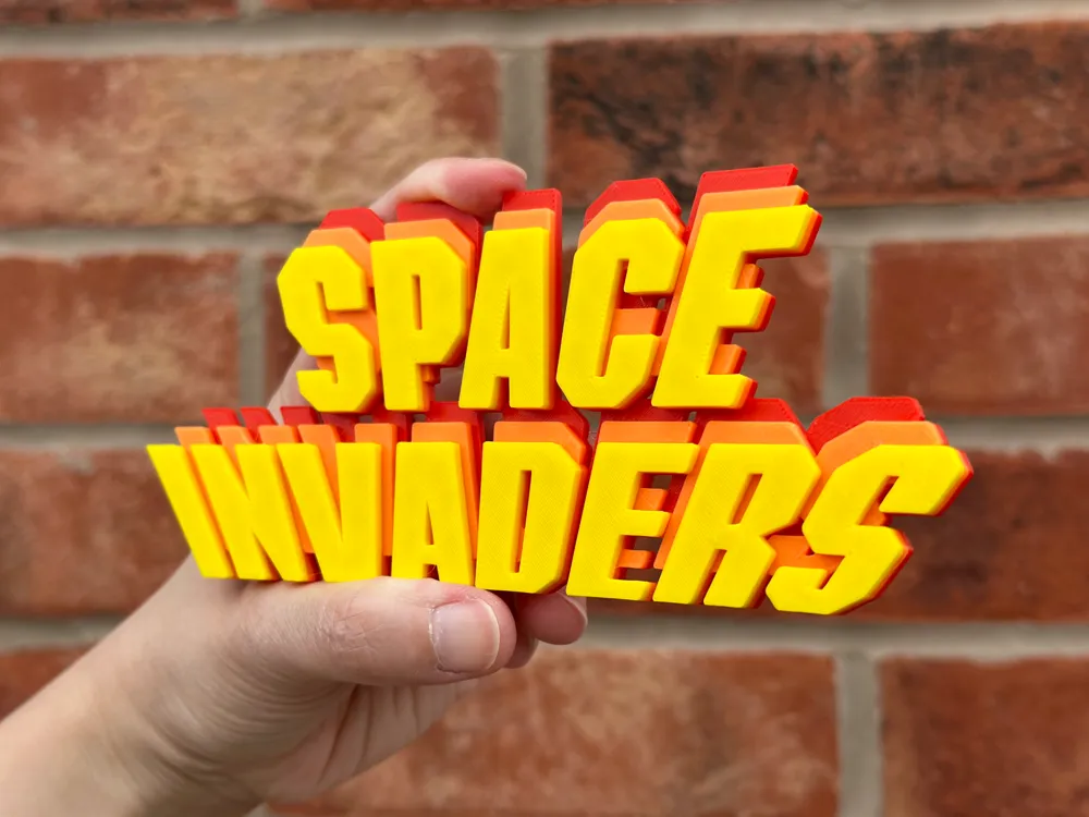 Space Invaders Logo - Free 3D Print Model - MakerWorld