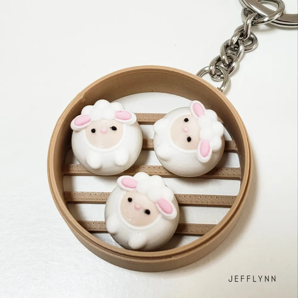 Sheep Bun Fidget Keychain (Dim Sum) - Free 3D Print Model - MakerWorld
