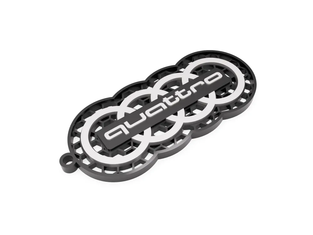 Audi Quattro Logo Schlüsselanhänger – Kostenloses 3D-Druckmodell ...