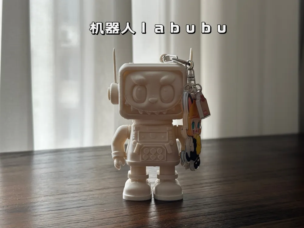 Robot Square Face Labubu with Keychain Hole, can be used as a bag ...