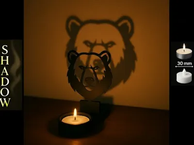 Shadow Art - Bear - Free 3D Print Model - MakerWorld
