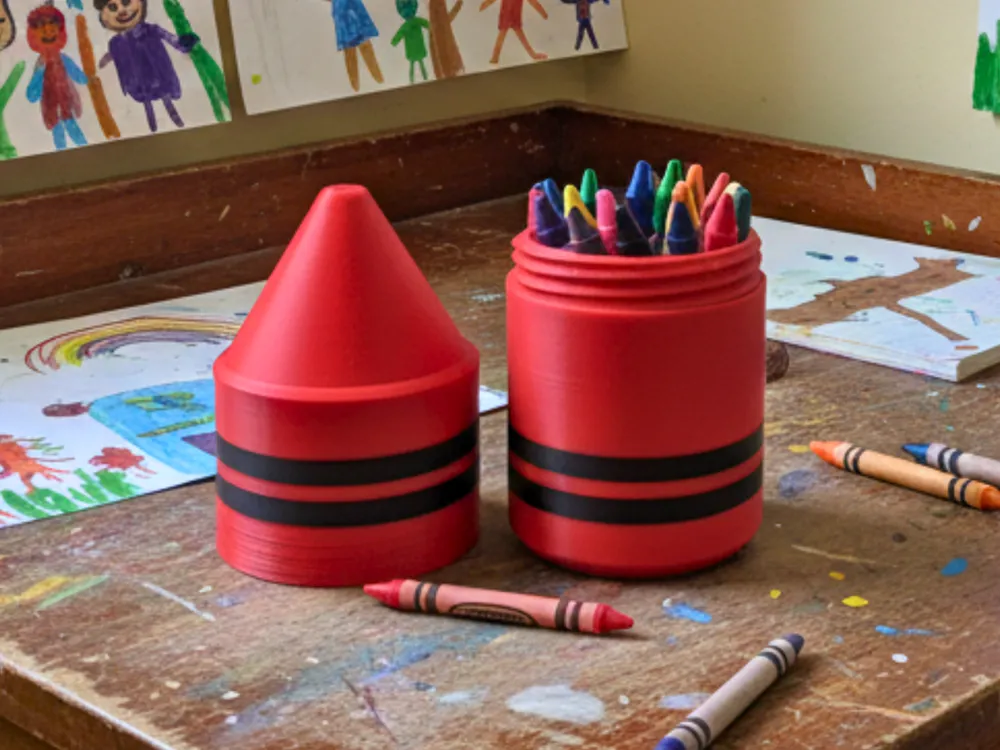 The Crayon Keeper | Crayon Container Case - Free 3D Print Model ...