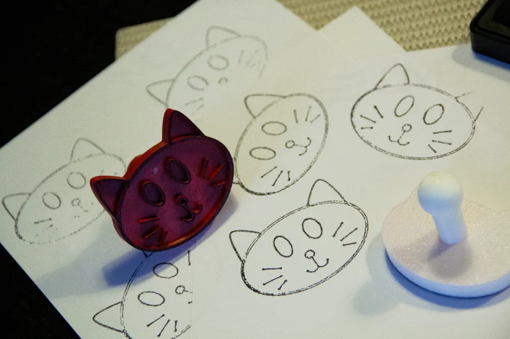 Cute Cat Stamp by Thibs - MakerWorld