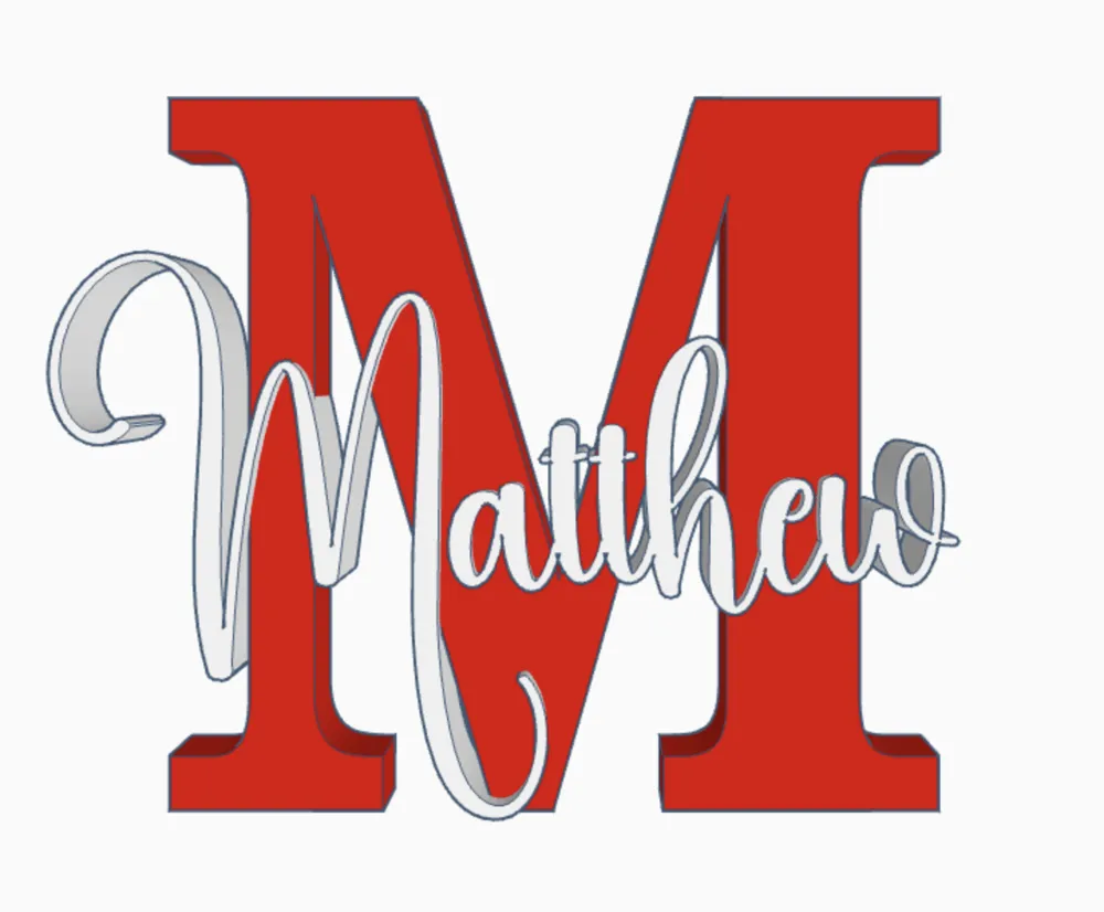 MATTHEW Name Ornament Initial Nameplate Sign by meetoo333 MakerWorld ...