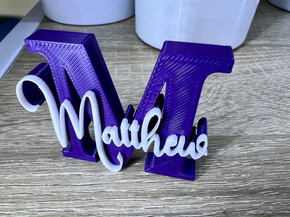 MATTHEW Name Ornament Initial Nameplate Sign by meetoo333 MakerWorld ...
