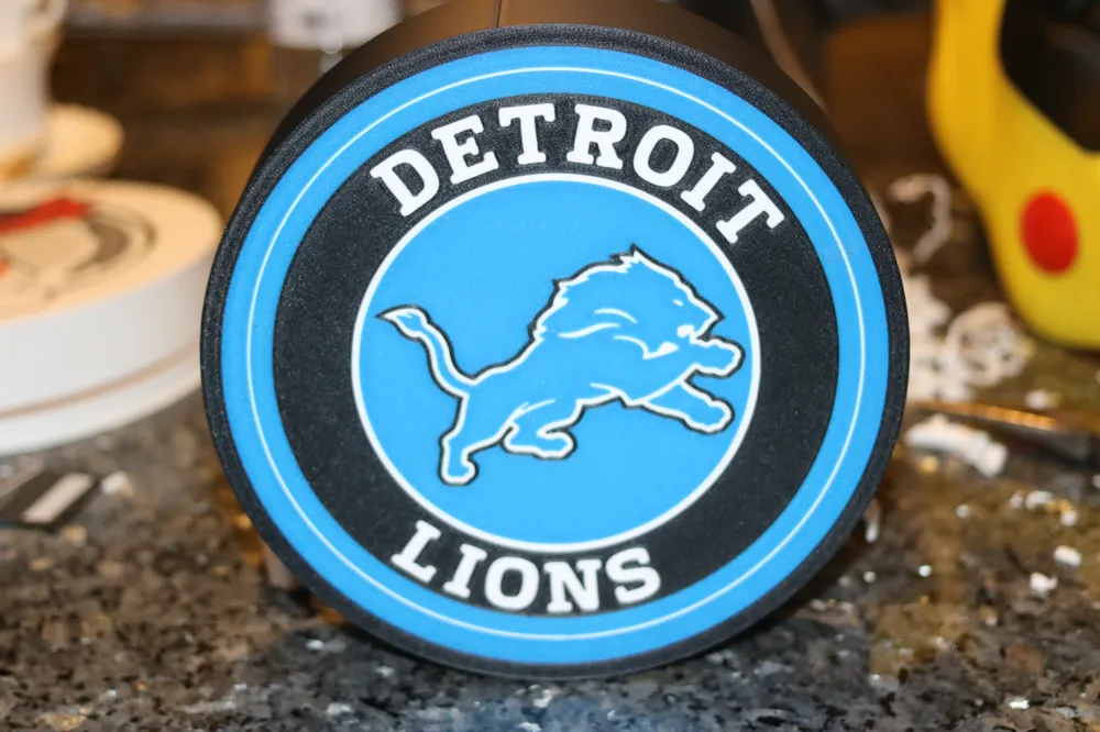 DETROIT LIONS ROUND LIGHT BOX by simplybabette - MakerWorld